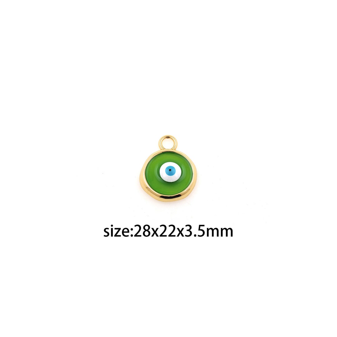 18K Gold Filled Evil Eye Pendant,enamel Evil Eye Charm Earrings ...