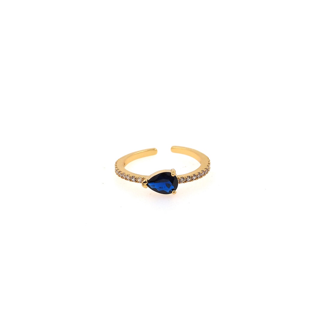 18K Gold Filled Water Drop Rings,zircon Rings,everyday Rings,adjustable ...