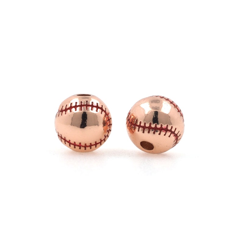 18K Gold Filled Baseball Spacer Bead,baseball Beads,diy Jewelry Making ...