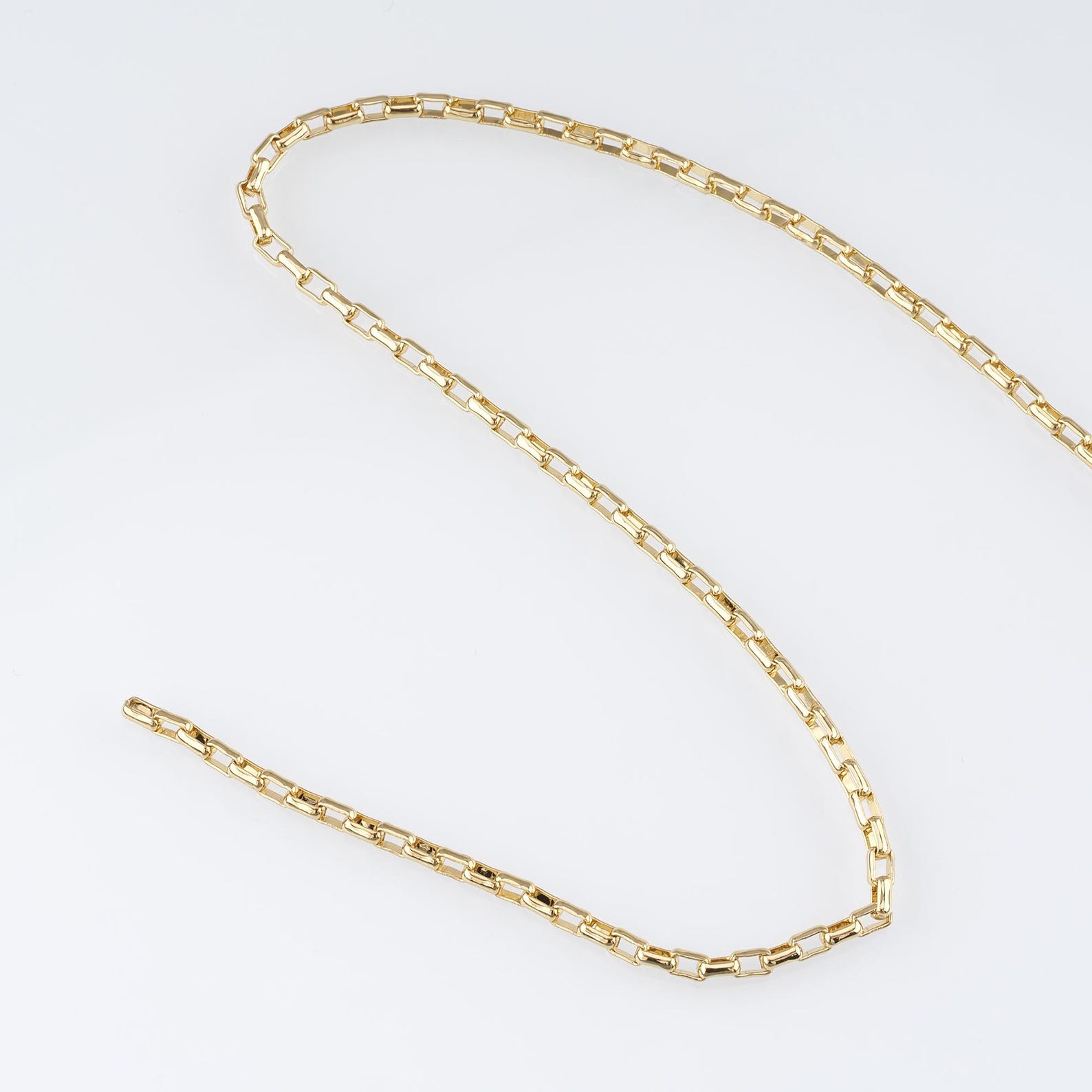 18K Gold Filled Paper Clip Link Necklace,minimalist Necklace,rectangle ...