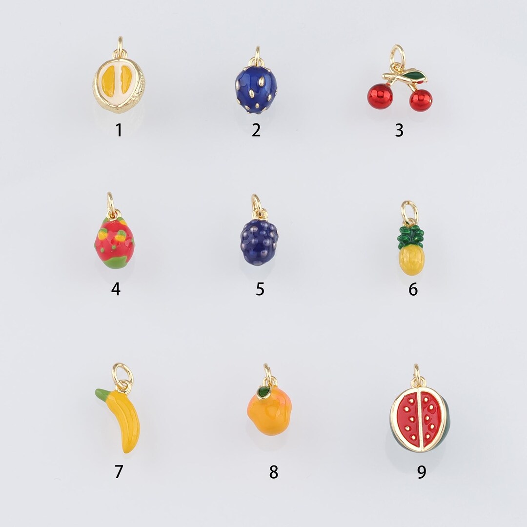 18K Gold Filled Fruit Pendant,enamel Fruit Charm Earrings Necklace for ...