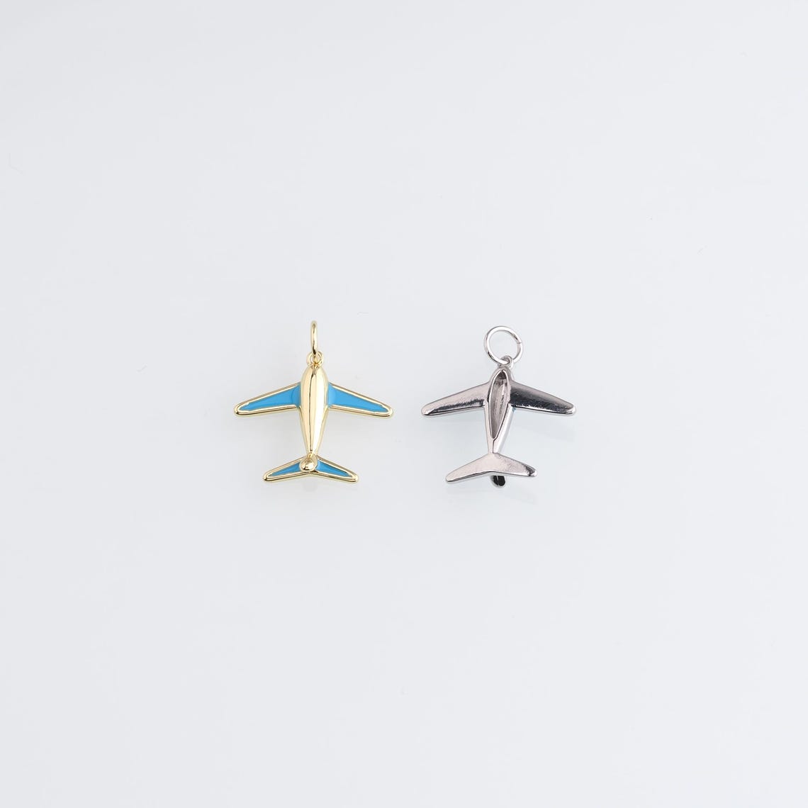 18K Gold Filled Airplane Pendant,enamel Airplane Charm Earrings ...