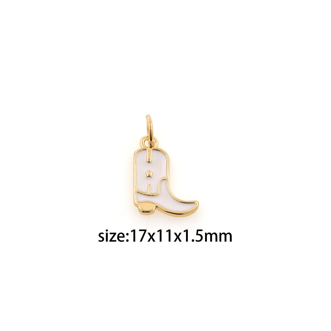 18K Gold Filled Boots Pendant,enamel Shoe Charm Earrings Necklace for ...