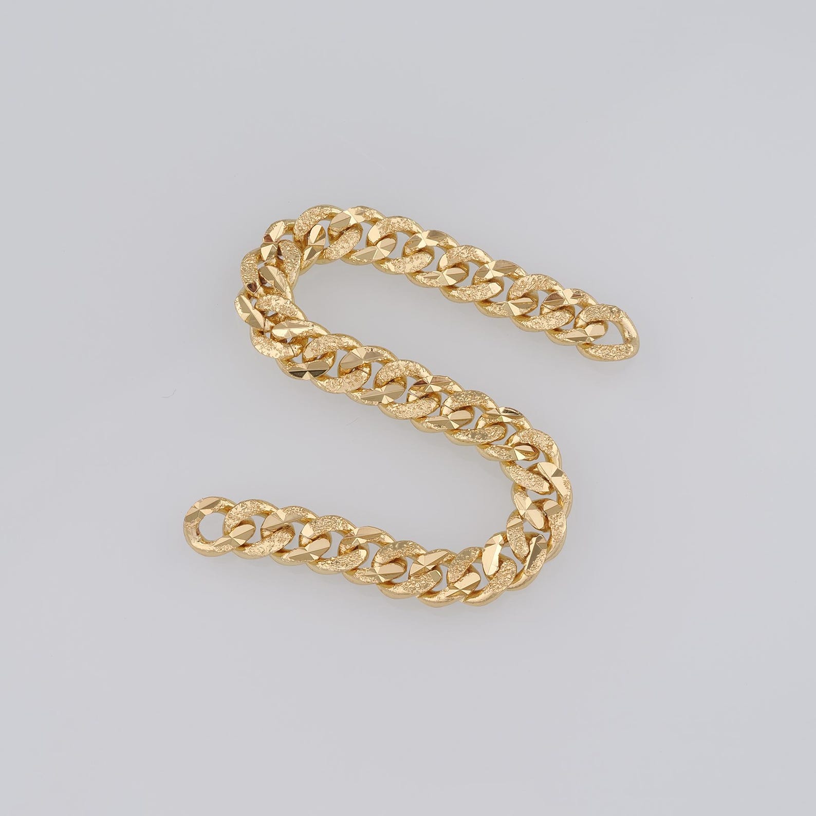 18K Gold Filled Cuban Chain Necklace,texture Link Chain Necklace for ...