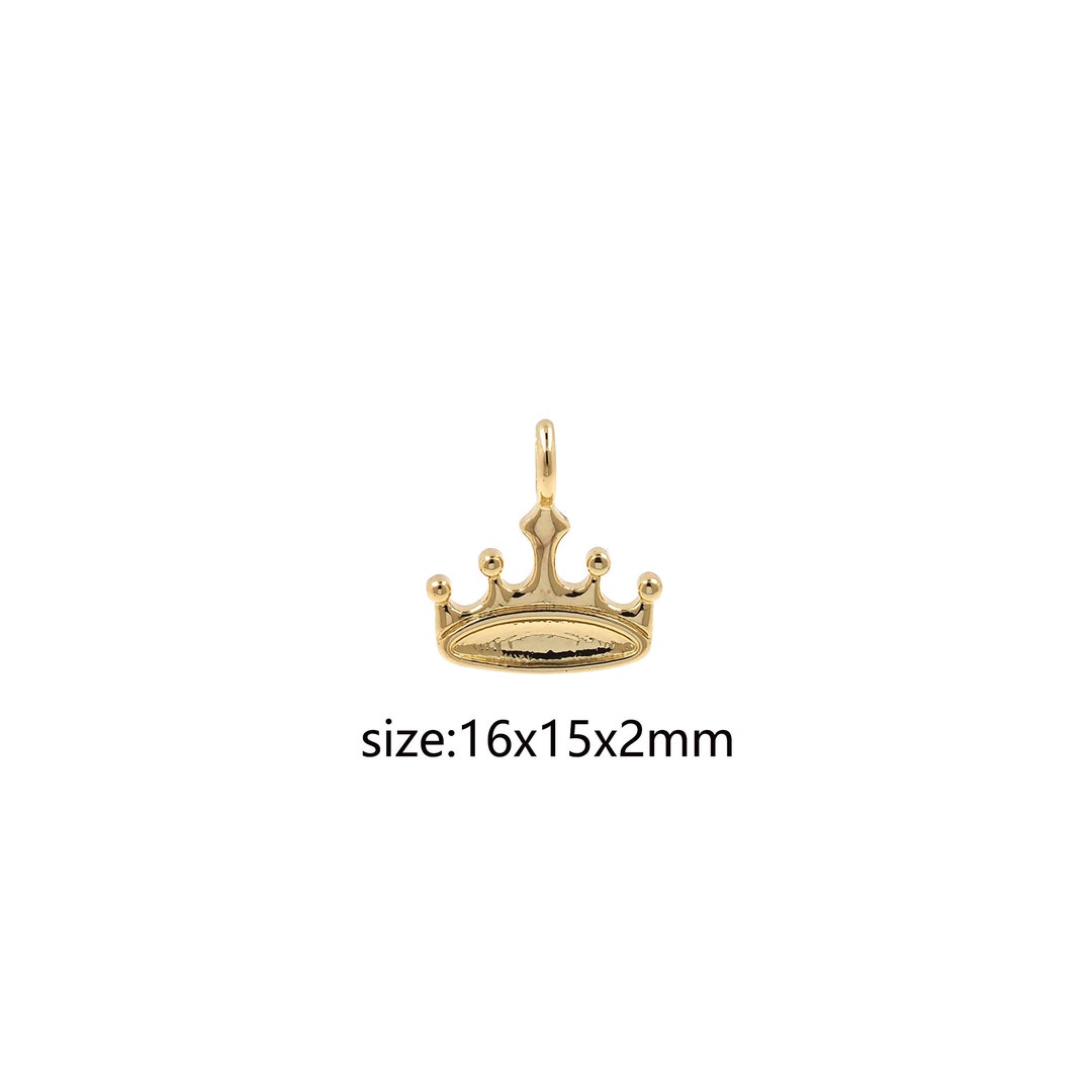 18K Gold Filled Crown Pendant,dainty Crown Charm Earrings Necklace for ...