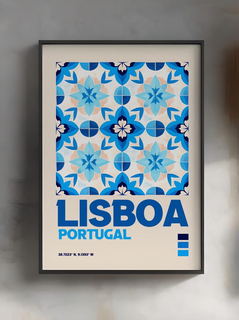 LISBOA PORTUGAL Tile Print | Modern Travel Poster | Lisbon Wall Art ...