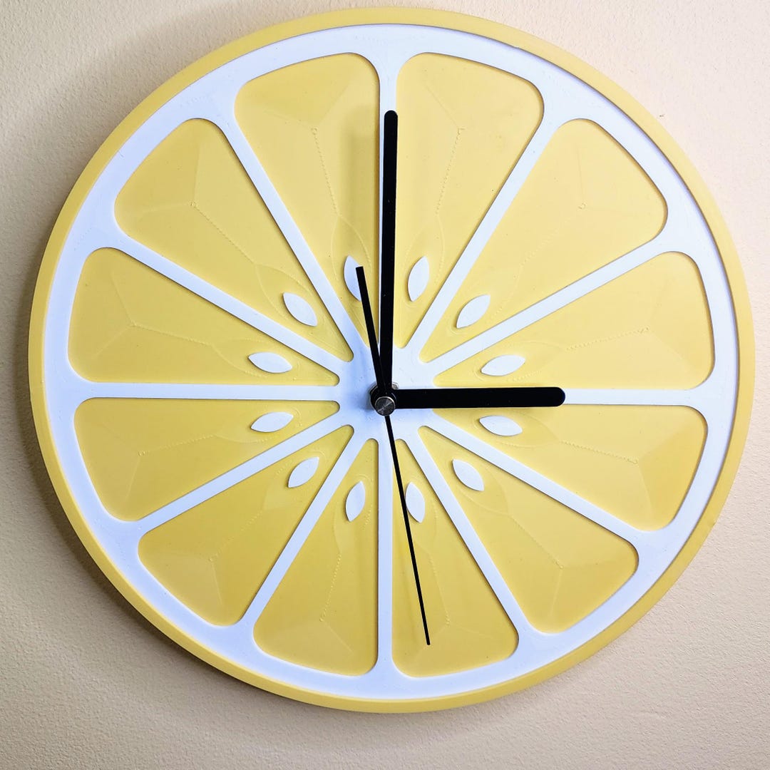 Lemon Wall Clock - Fruit Clock - 3D Printed Clock - Etsy
