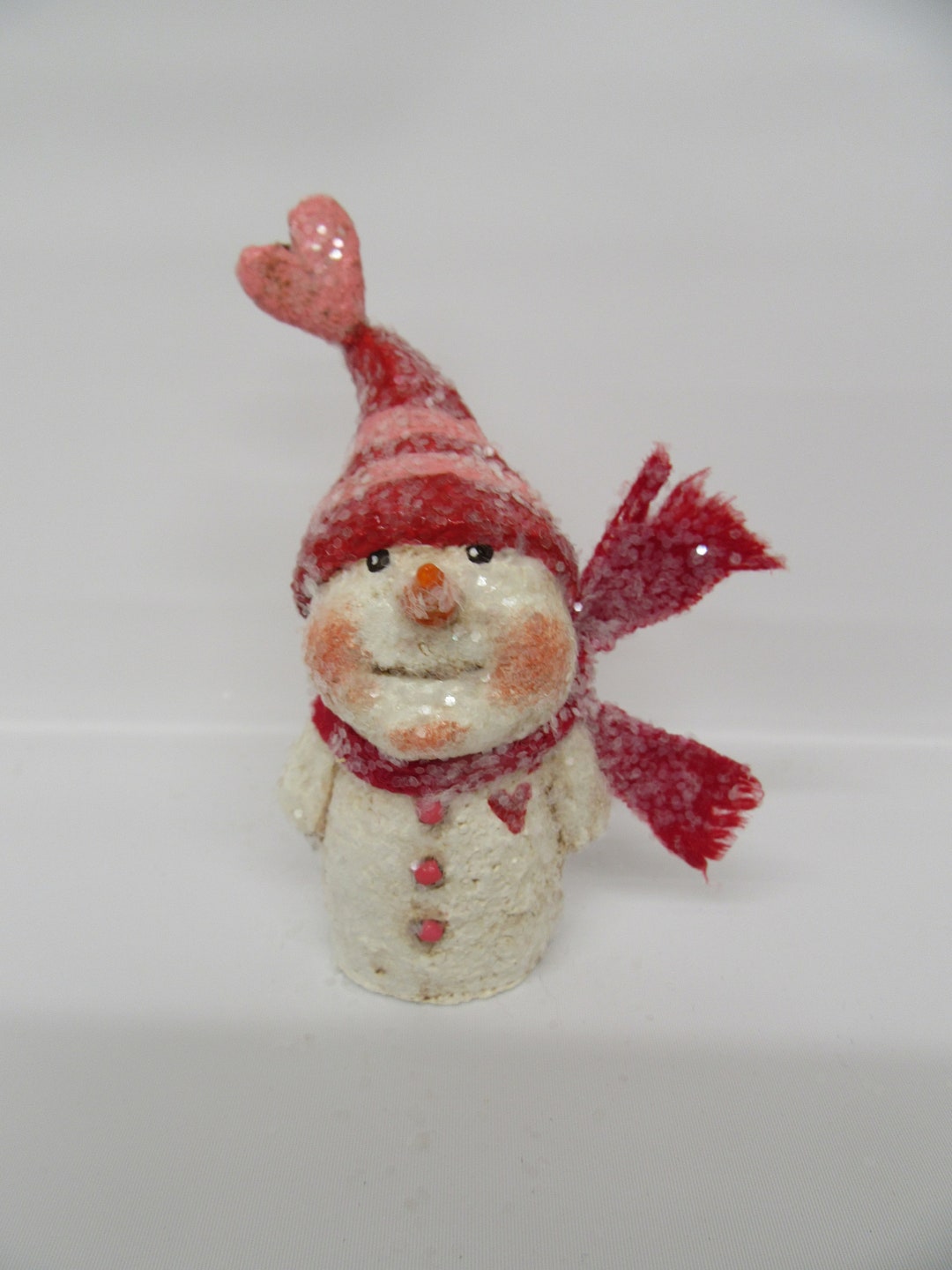 Tiny Snowman Snowman Folk Art Snowman Paper Mache Snowman Whimsical ...