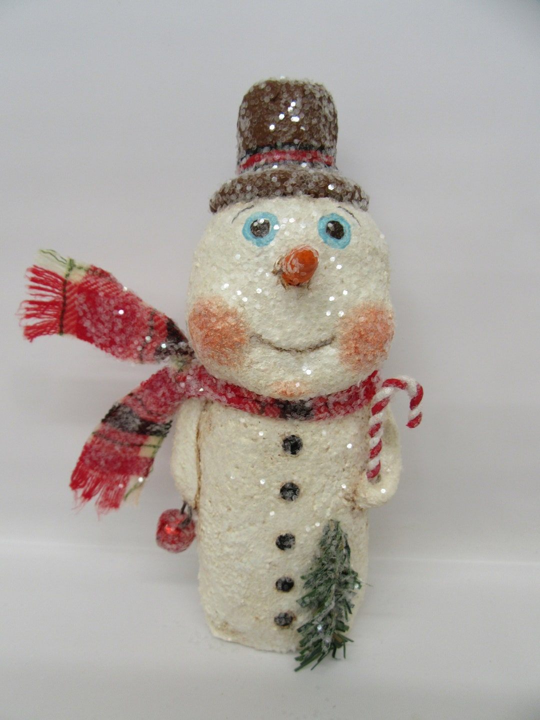 Snowman Folk Art Snowman Paper Mache Snowman Whimsical Snowman - Etsy