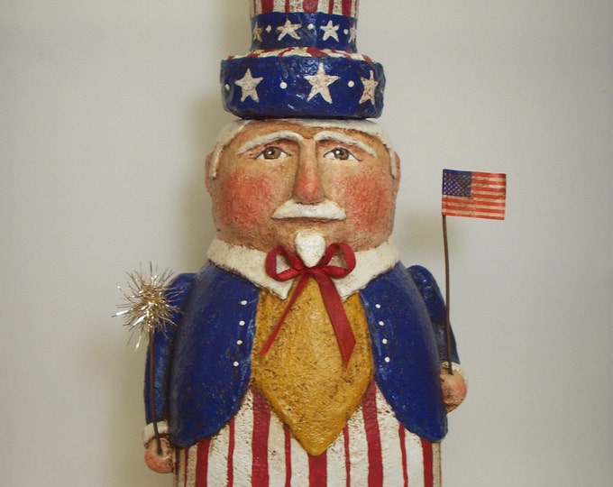 Uncle Sam Paper Mache Folk Art Bank PAFA - Etsy