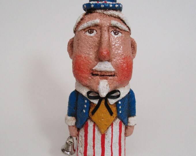 Paper Mache Uncle Sam - Folk Art Uncle Sam - Primitive Uncle Sam - OOAK ...