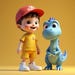 Tiny Scouts 3D Character Images – Benji and Blue Dino | Cute Kids Digital Art for Animation ...
