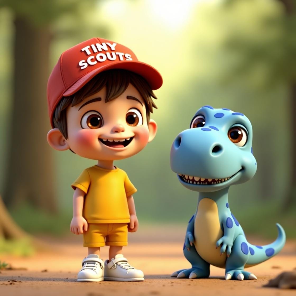 Tiny Scouts 3D Character Images – Benji and Blue Dino | Cute Kids ...