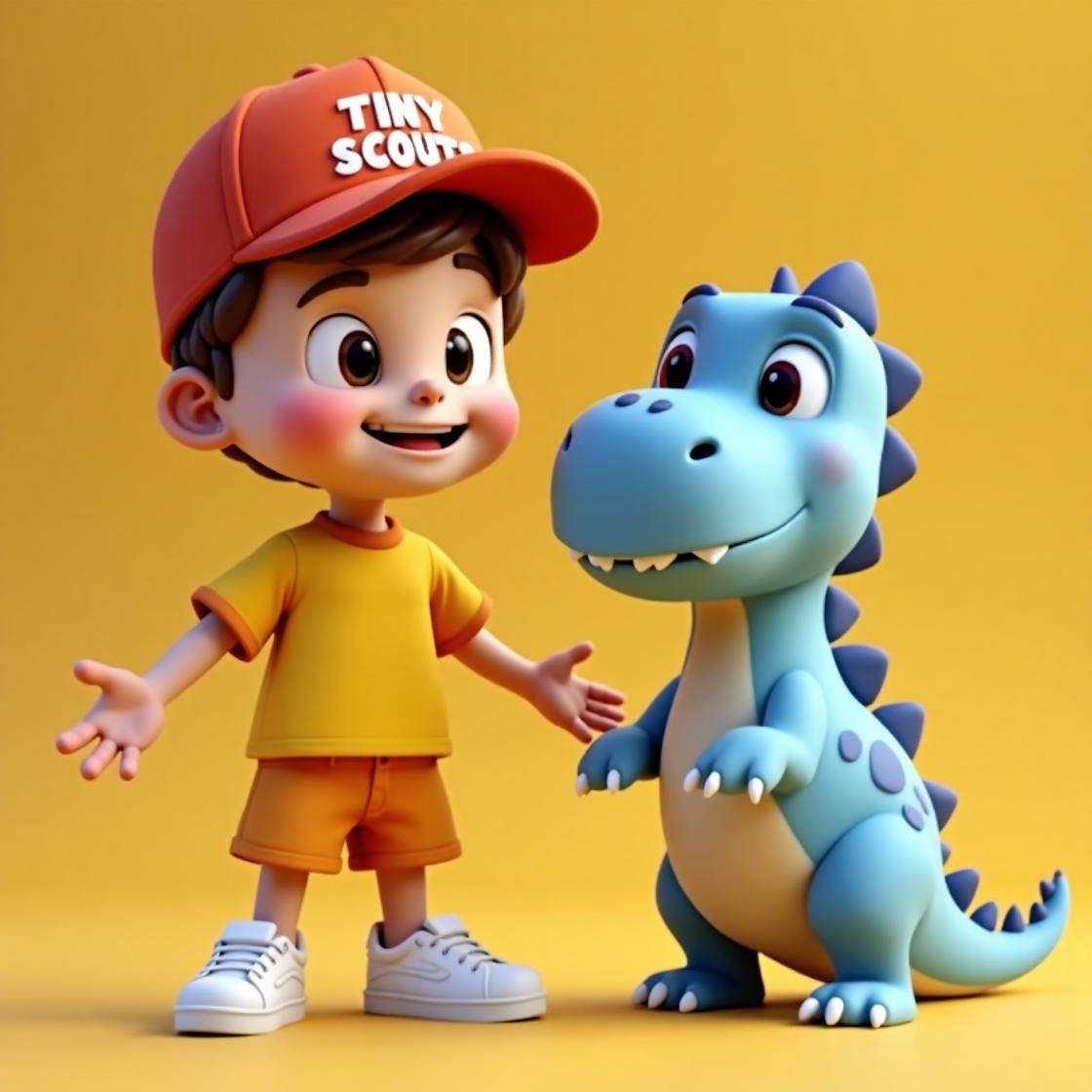 Tiny Scouts 3D Character Images – Benji and Blue Dino | Cute Kids Digital Art for Animation ...