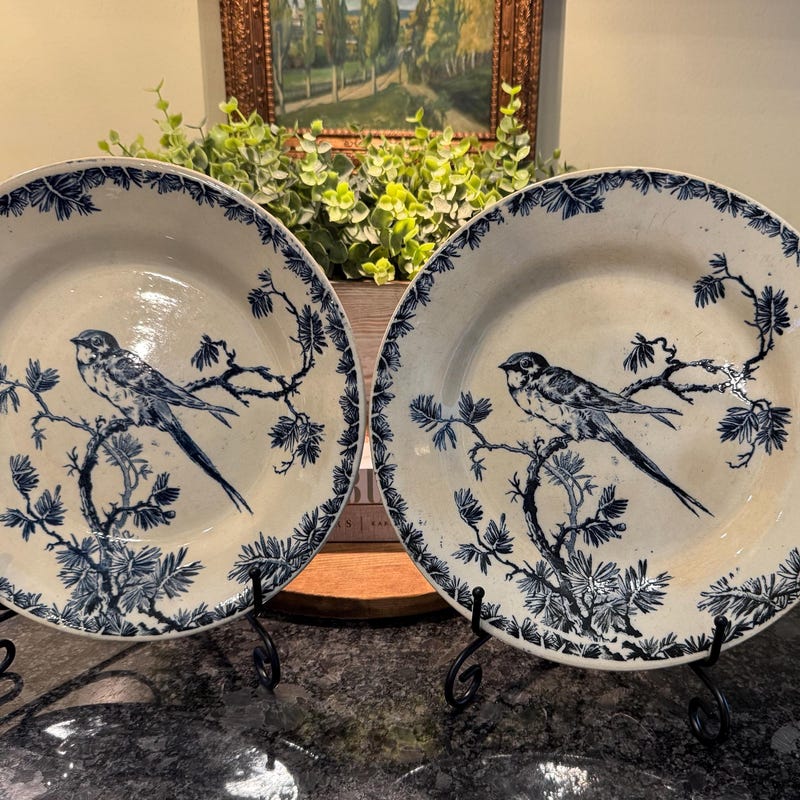 Antique Bluebird Plate - Etsy