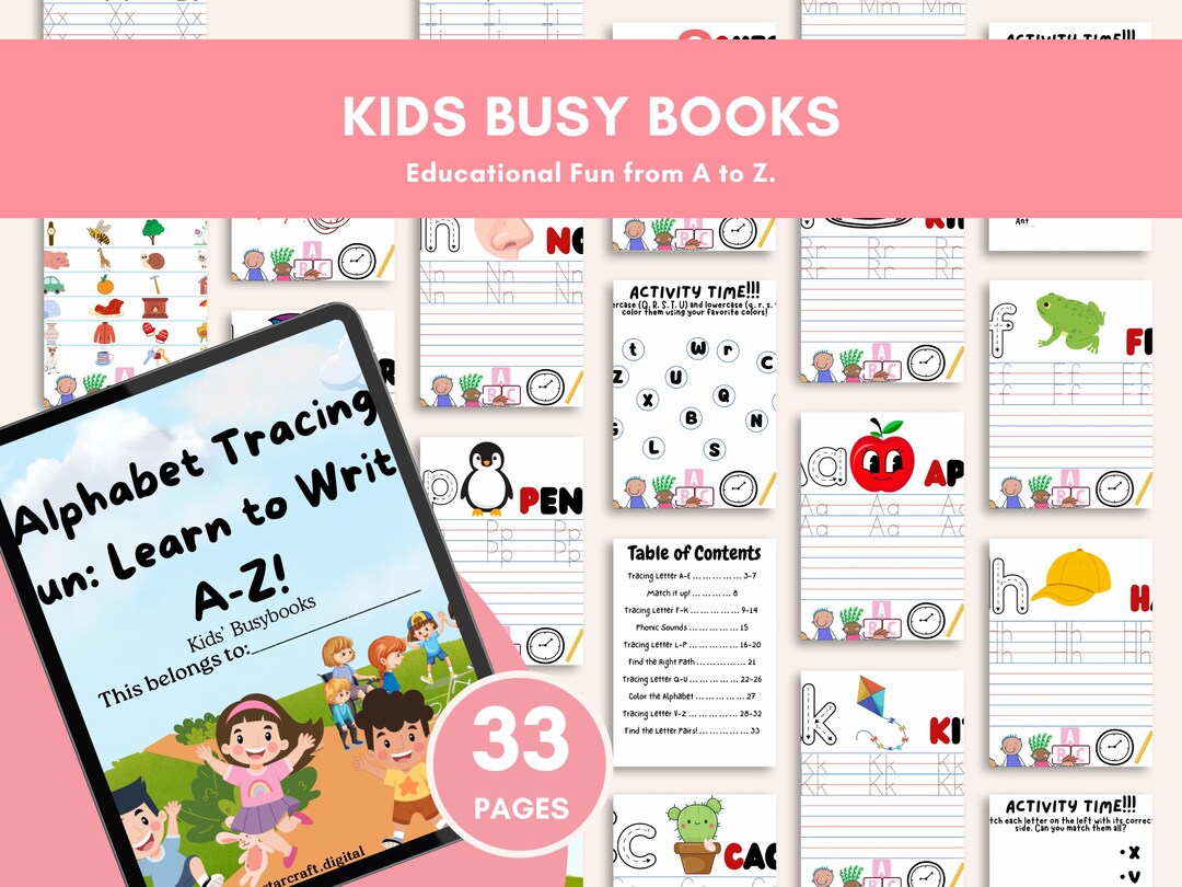 Alphabet Puzzle Activity Book – Fun & Educational ABC Tracing, Matching ...