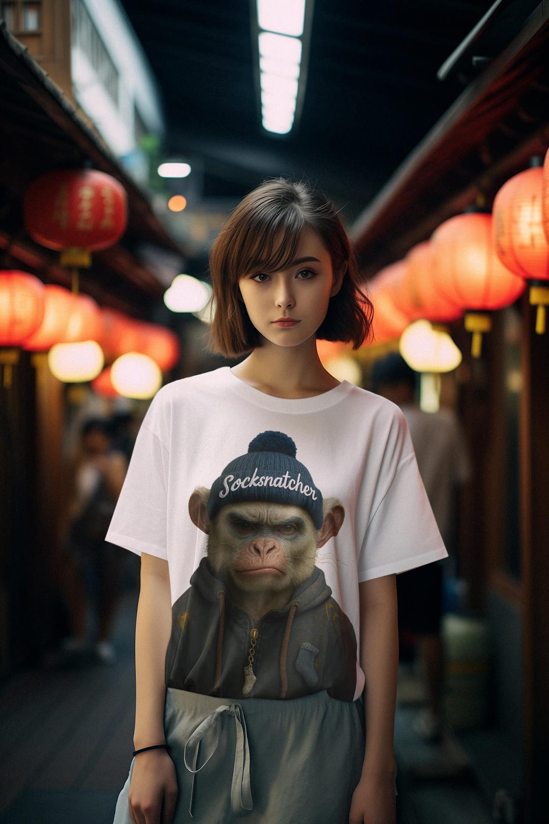 Monkey Streetwear T-shirt: Socksnatcher Graphic Tee - Etsy