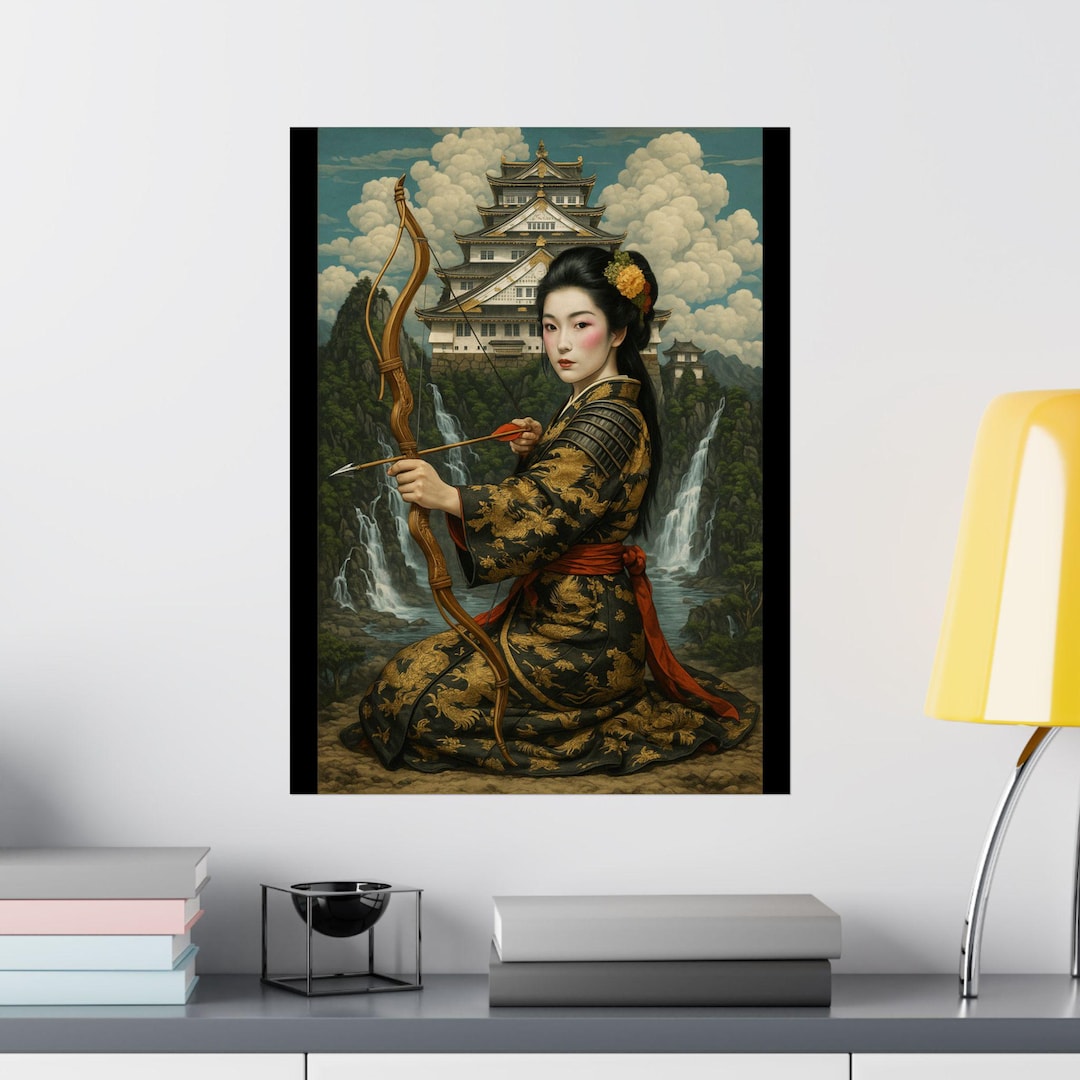 Elegant Samurai Archer Woman | Japanese Warrior Princess Fantasy Art ...