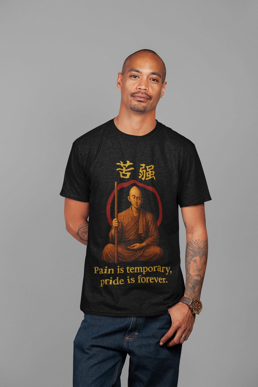 Pain is Temporary Pride is Forever Zen Monk Motivational T-shirt - Etsy