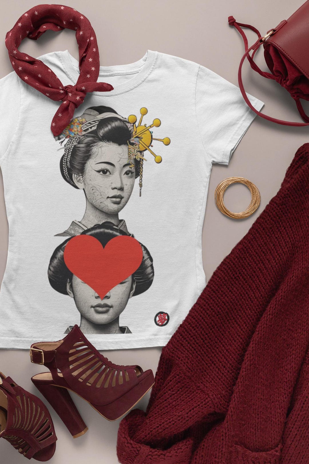 Geisha Duality Graphic Tee | Japanese Cotton T-shirt - Etsy