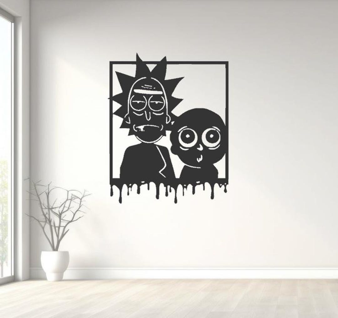 Rick and Morty Drip Art DXF SVG – Funny Cartoon CNC Laser Cut File ...