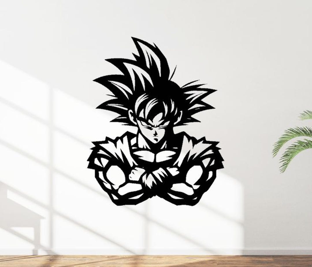Super Saiyan Goku Shadow Design – Bold Dragon Ball Z SVG & DXF Cut ...
