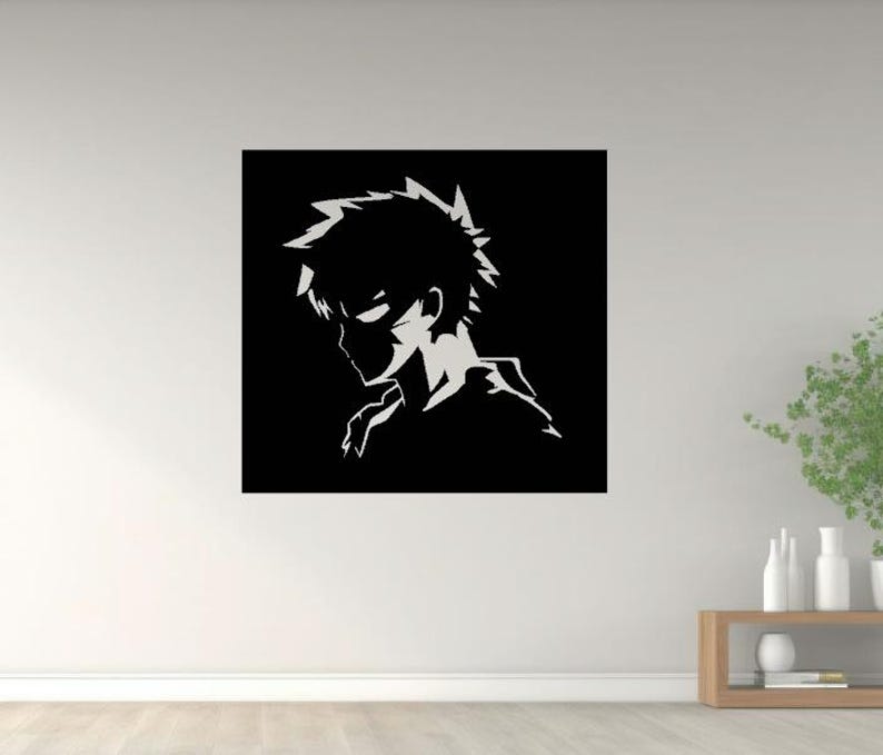 Anime Boy SVG DXF | Male Silhouette Wall Art Cut File | Manga Head SVG ...