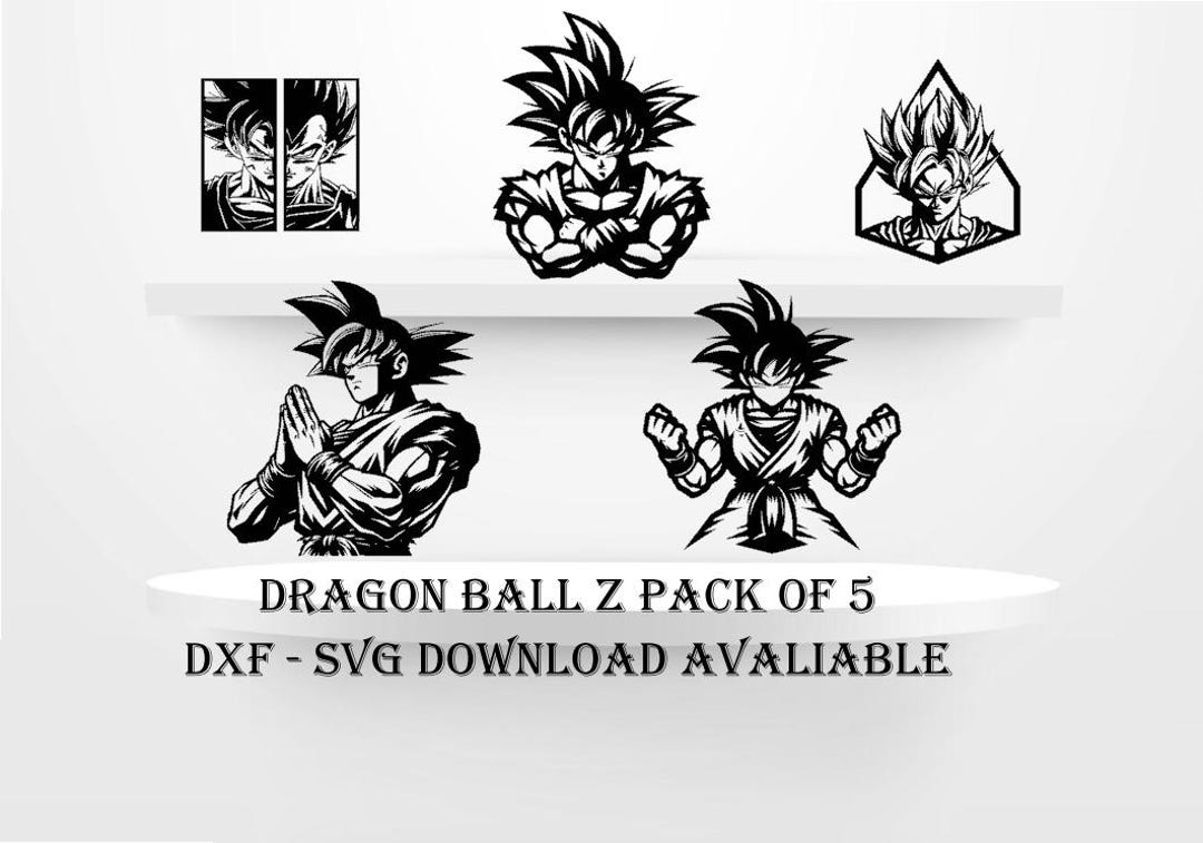 Dragon Ball Z SVG DXF Bundle | Goku Vegeta Anime Clipart | DBZ Cut ...