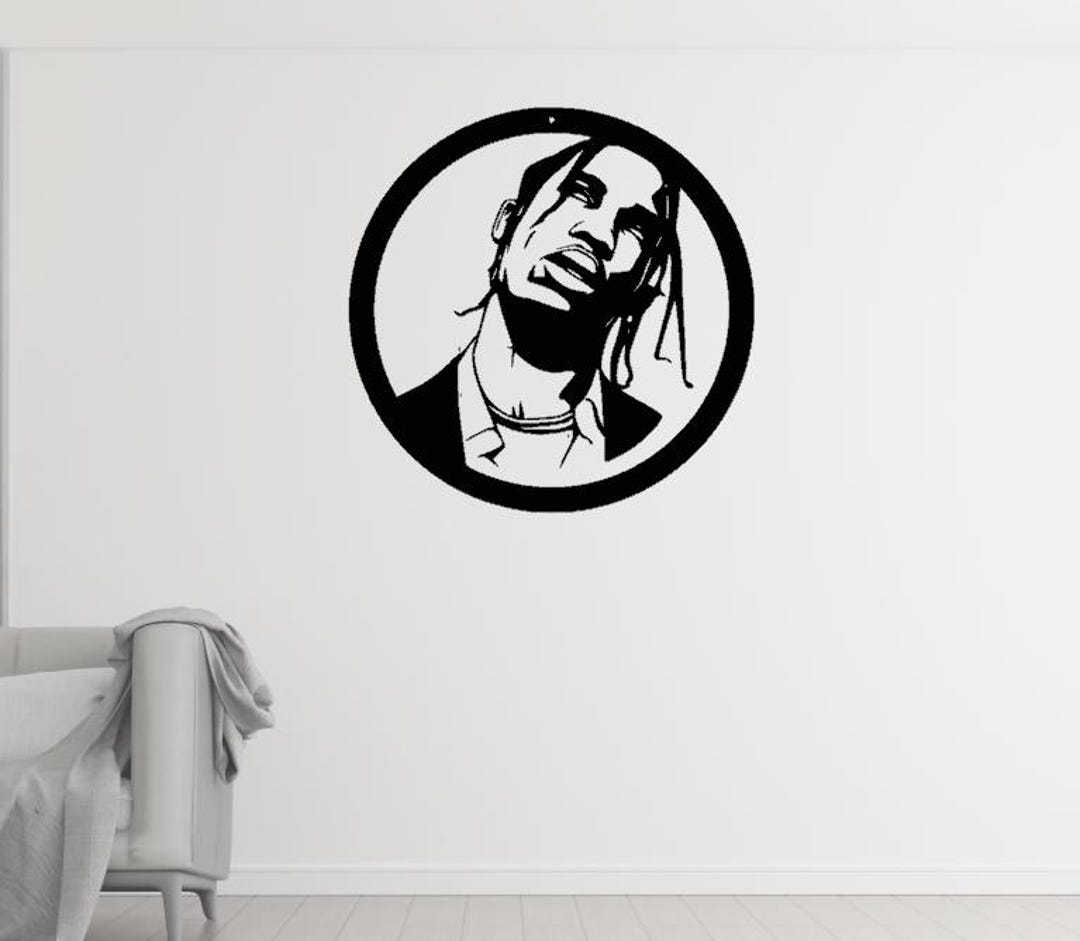 Travis Scott Silhouette DXF File – Rap Legend Wall Art for Laser Cut ...