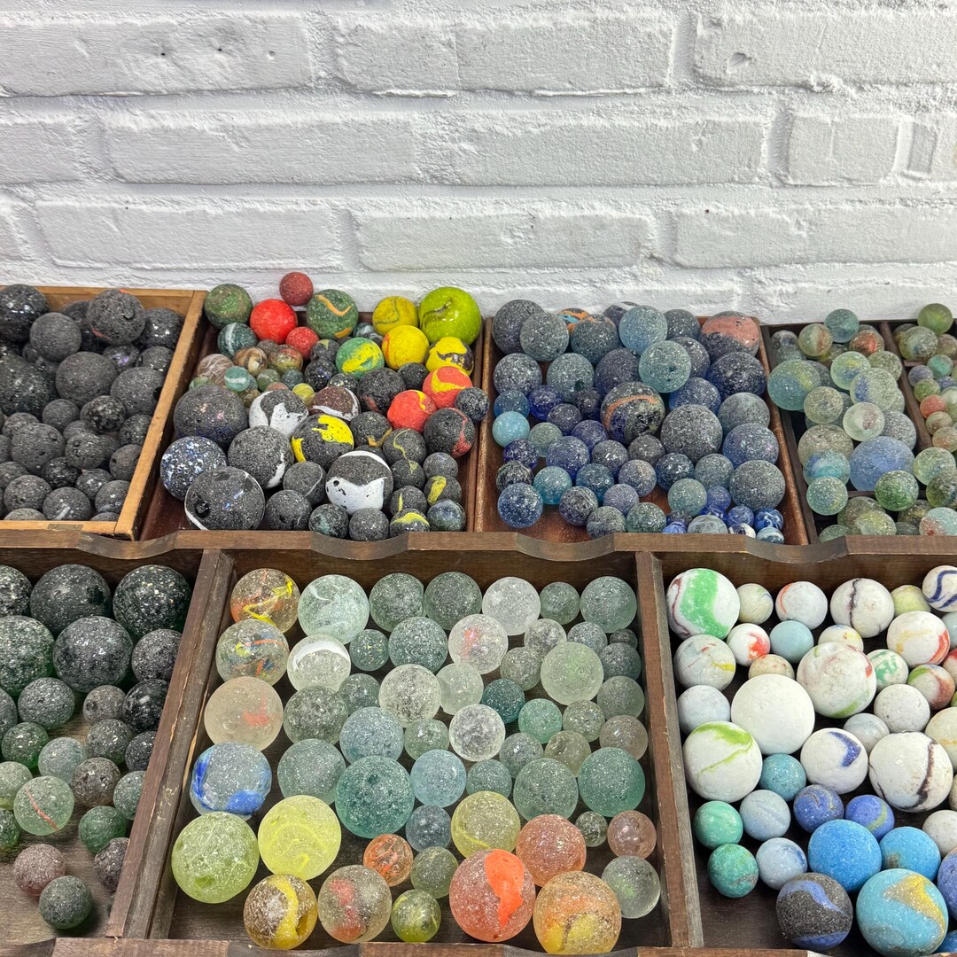 Mixed Set of Sea Glass Marbles - Surprise Box With Antique Seaglass Marbles - Etsy