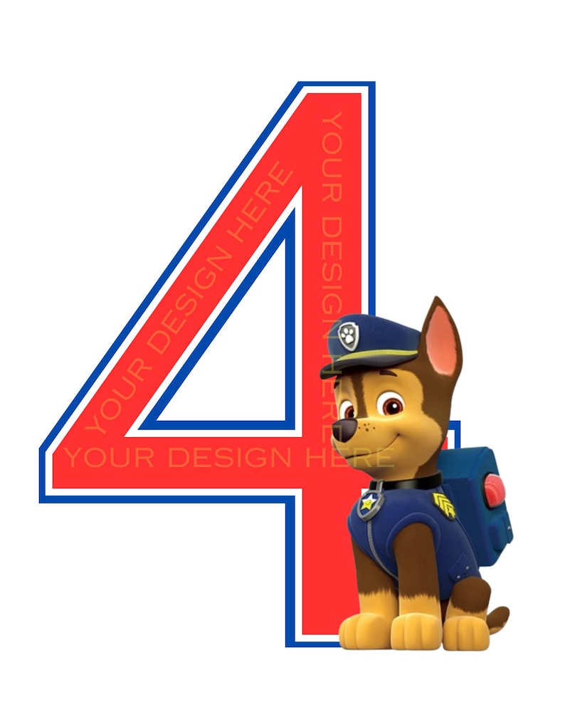 Digital File. Custom Paw Patrol Number. - Etsy