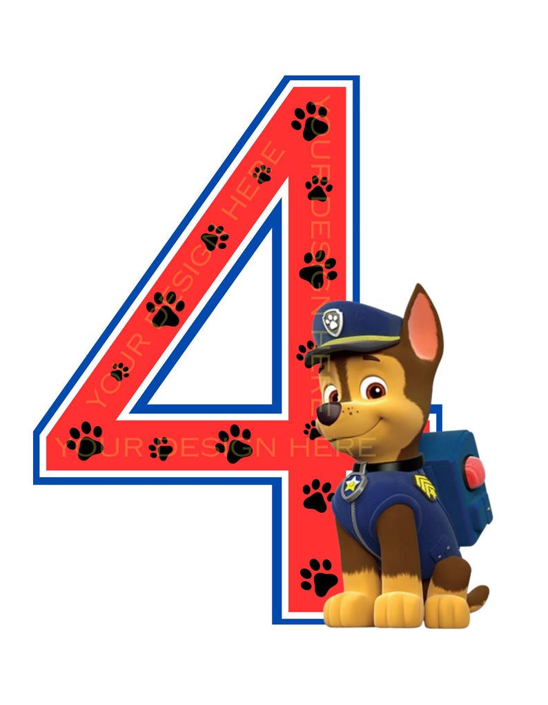 Digital File. Custom Paw Patrol Number. - Etsy