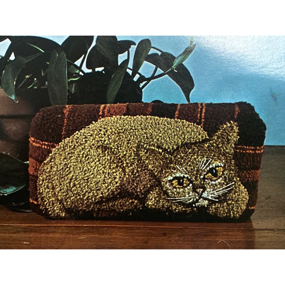 Vintage Difranza Designs Wool Rug Hooking Kit Cat Decorative 8" X 12 ...