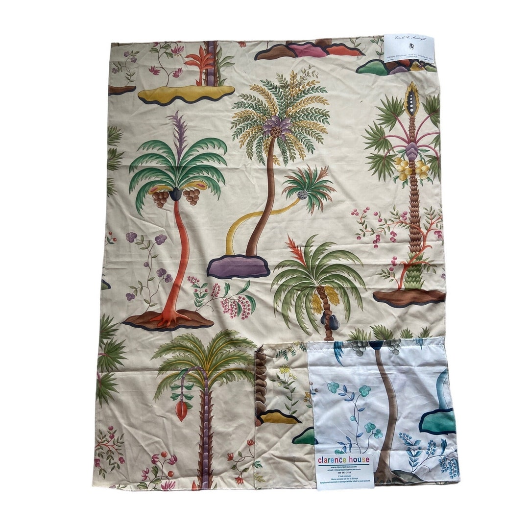 Clarence House "las Palmas" Fabric Trees Vintage Swatch 27 х 34 - Etsy
