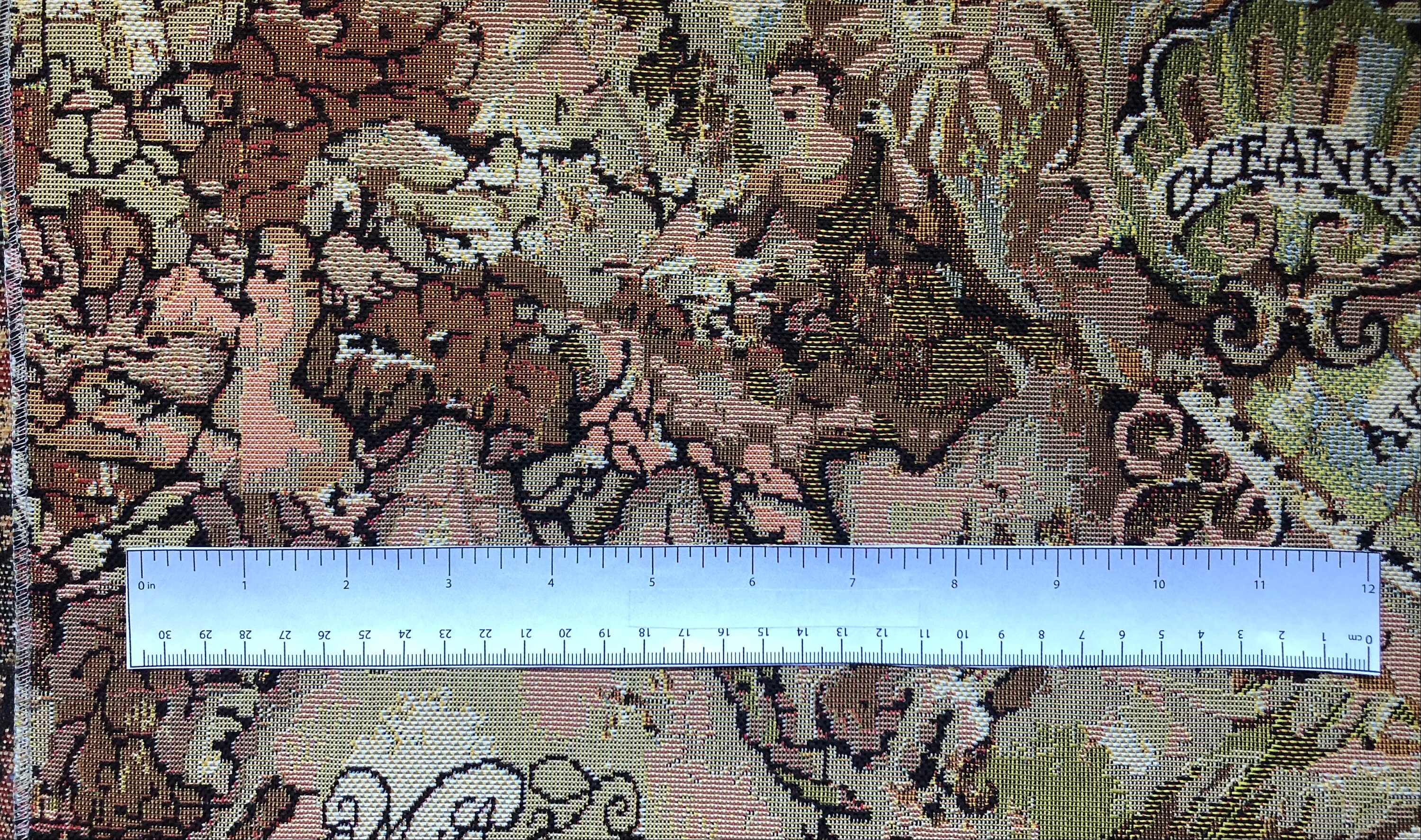 Victorian World Map Upholstery Tapestry Toile Fabric 1 Yard 78 Wide ...