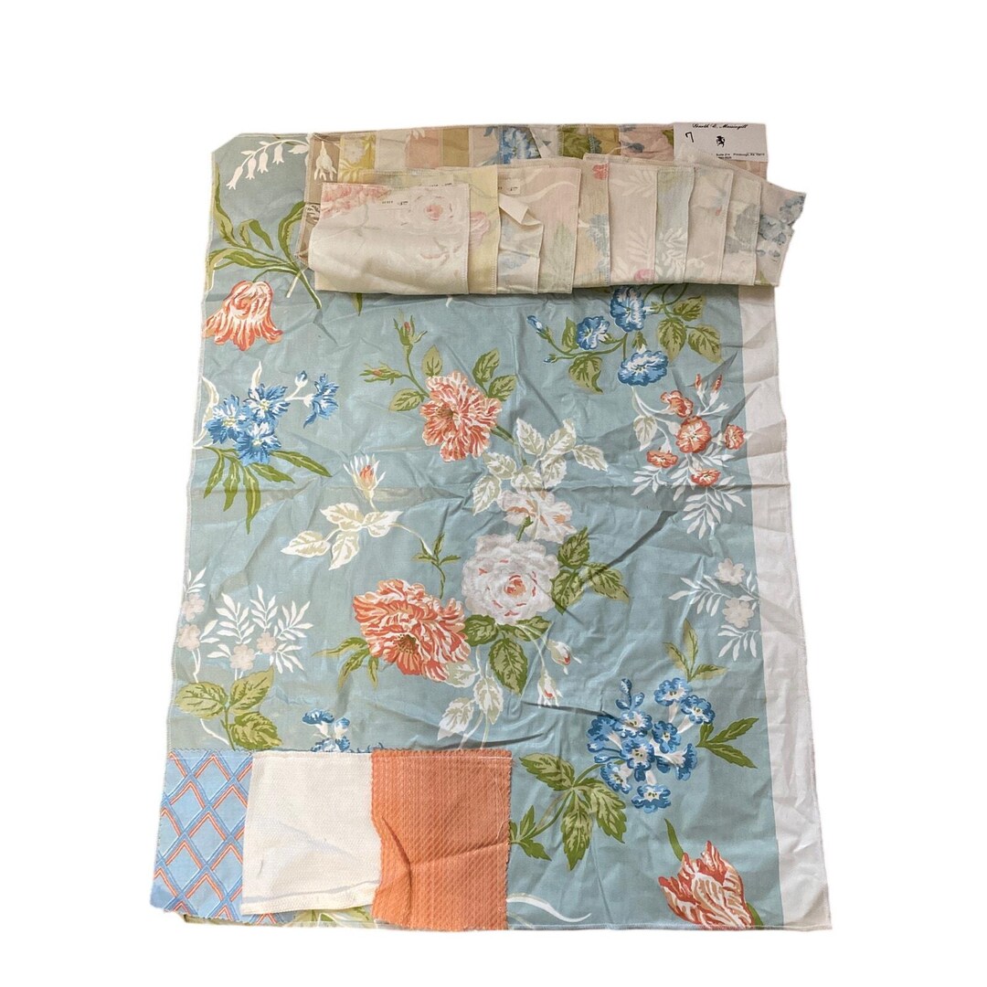 Bob Collins & Sons "lari" Fabric Floral Vintage Swatch 35” X 23” Wide ...