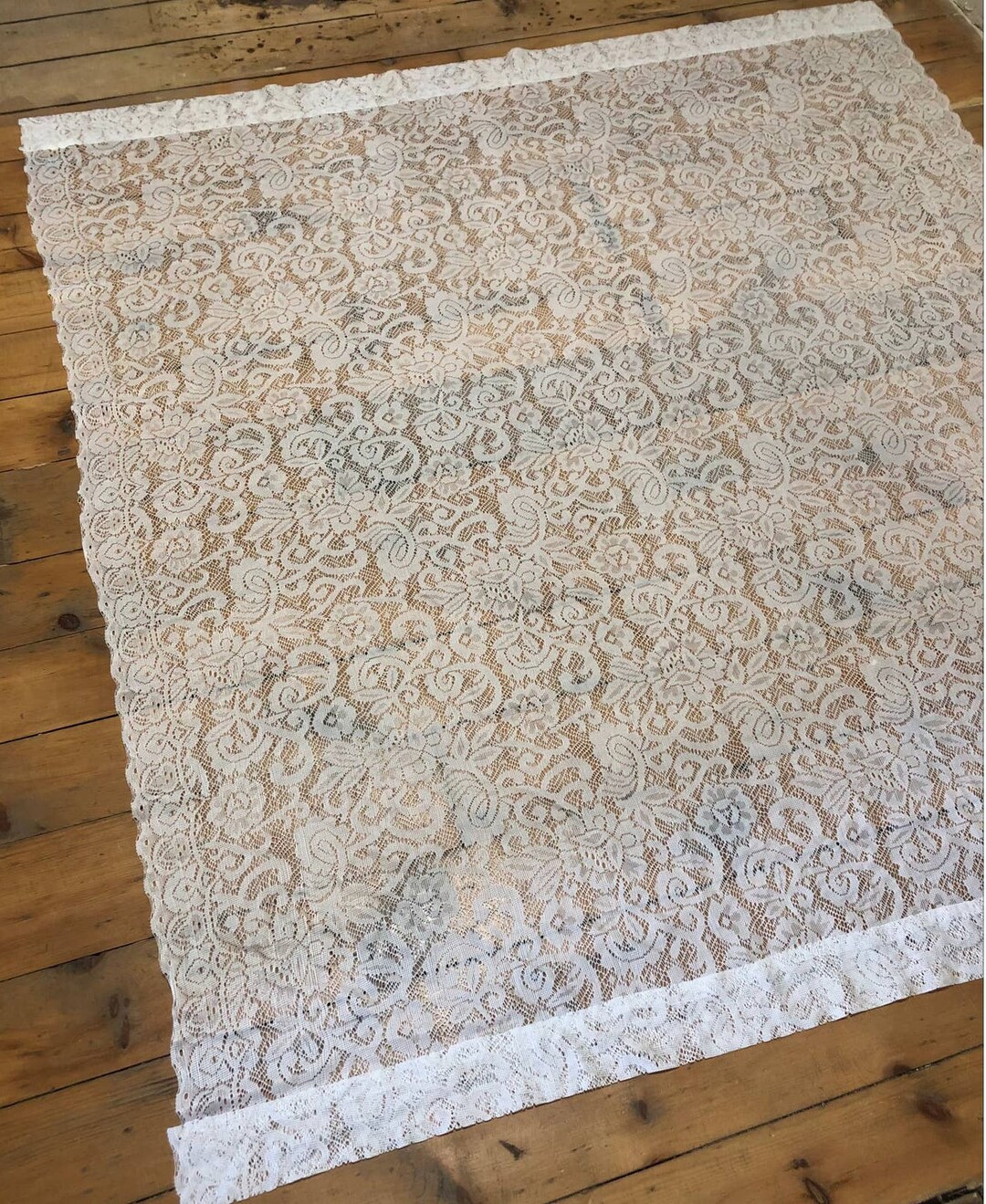 Vintage Lace Window Curtain Panel 57” Wide X 61”long - Etsy