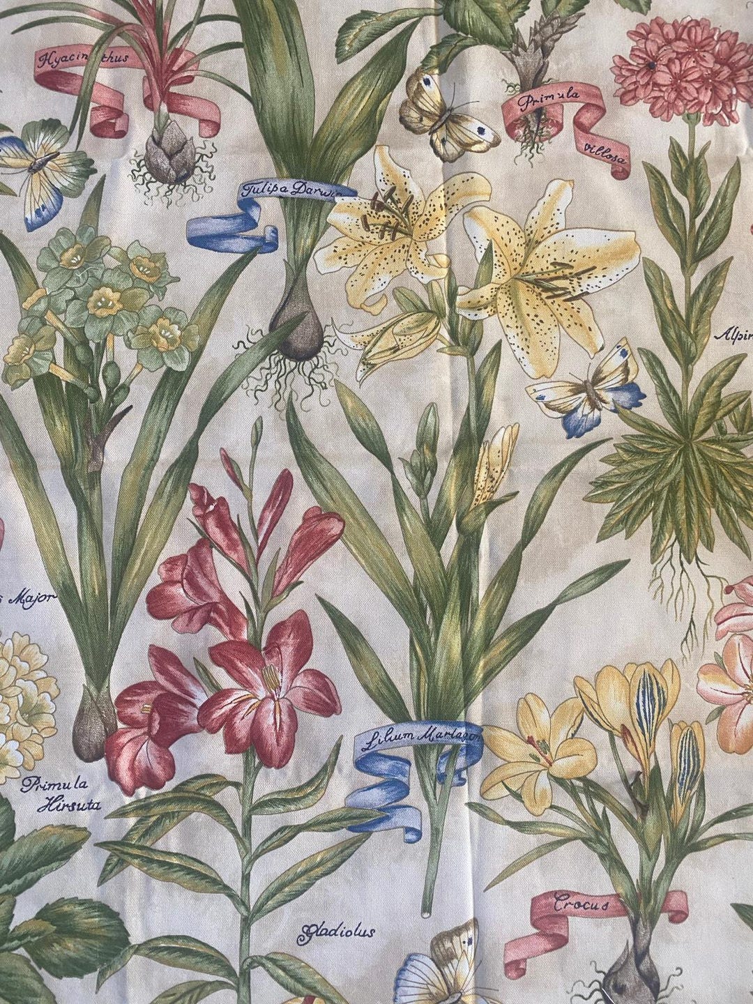Western Textile Botanical Print Fabric Floral Vintage Swatch 24” X 54 ...
