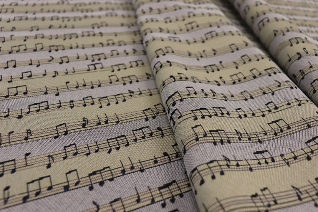 Musical Notes Upholstery Tapestry Toile Fabric 1 Yard 78" Wide Heavy ...