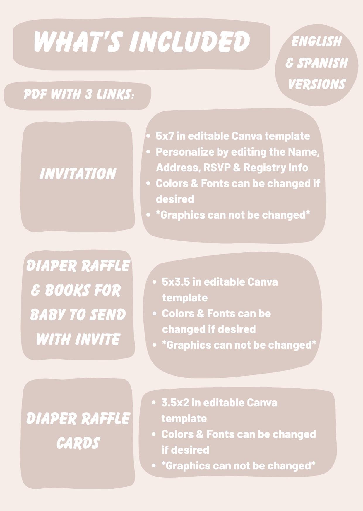 Spanish Cielito Lindo Niño Baby Shower Invitation Bundle, English ...