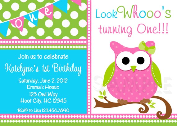 Owl Birthday Invitation Template