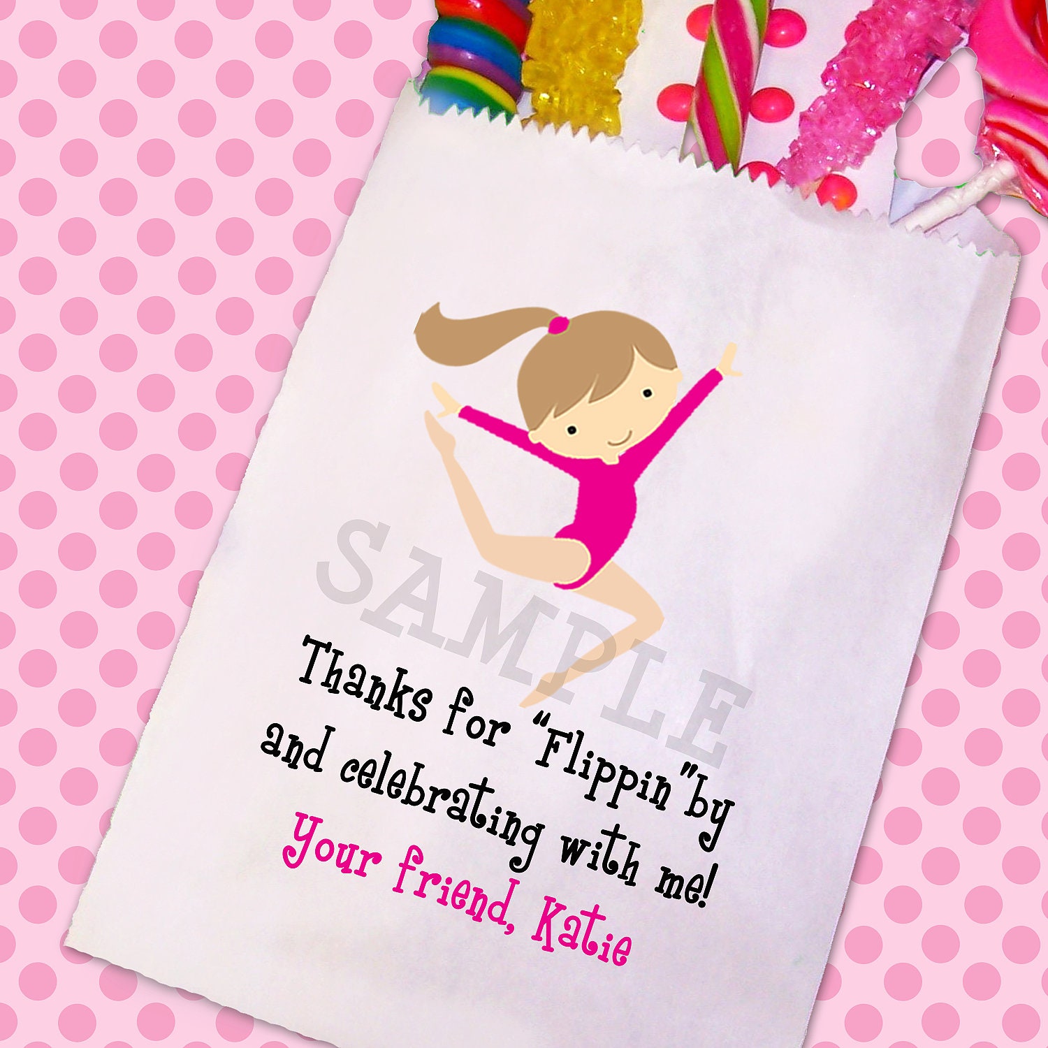Gymnastics Party Favor Bag Gymnastics Candy Bags Goody | Etsy