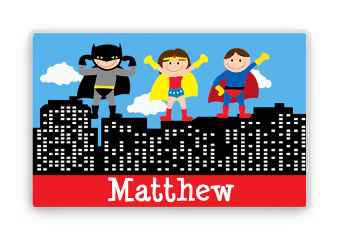 Personalized Placemat, Kids Personalized Place Mat, Superhero ...