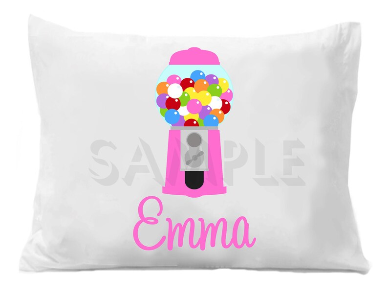 Gumball Machine Pillow Case Personalized Pillowcase Girls or Boys - Etsy