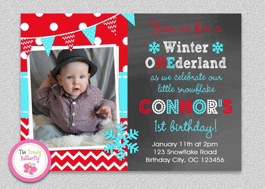 Winter Wonderland Invitation, Snowflake Invitation, Birthday Invitation ...