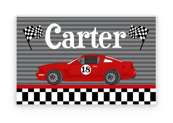 Race Car Personalized Placemat, Kids Personalized Place Mat, Race Car ...