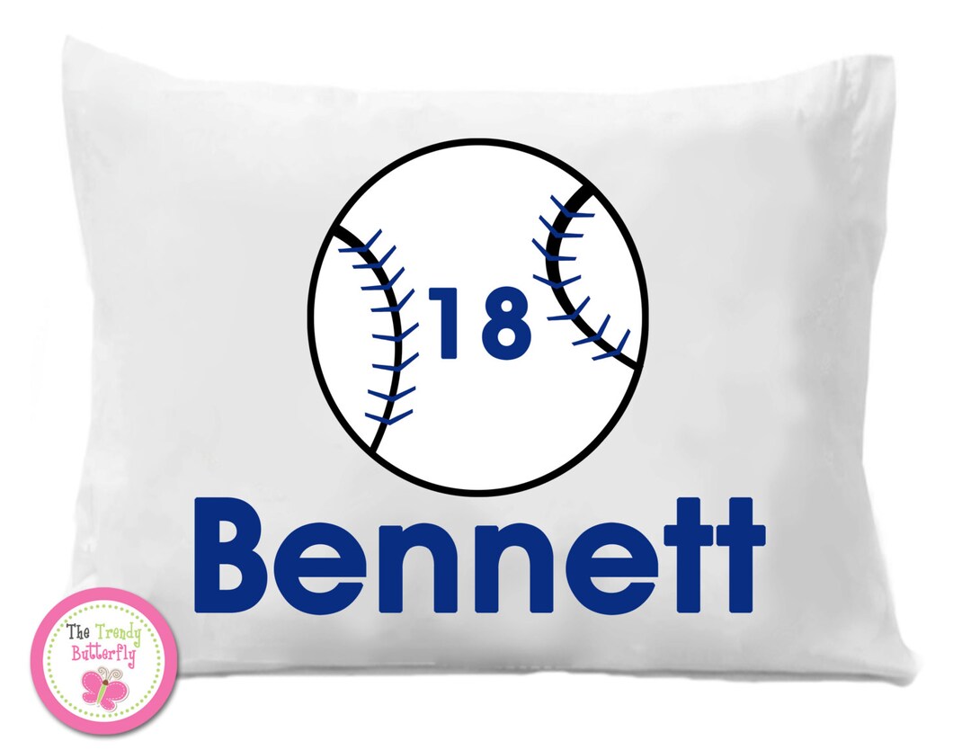 Baseball Pillow Case , Baseball Bedding, Kids Personalized Pillowcase ...