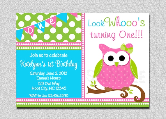 Owl Birthday Invitation , Owl Birthday Party Invitation Printable by ...