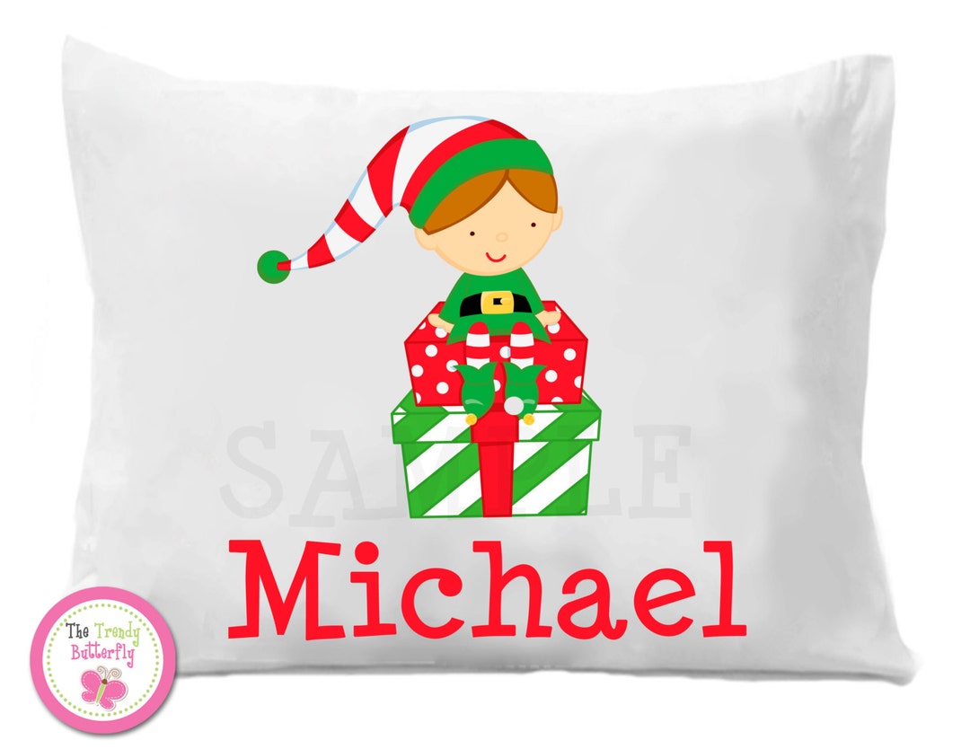 Christmas Elf Pillowcase , Children's Personalized Pillow Case Boy or ...