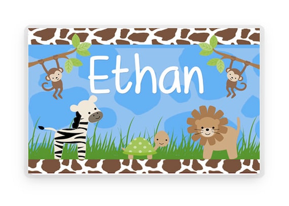 Animal Jungle Placemat, Kids Personalized Place Mat, Jungle ...